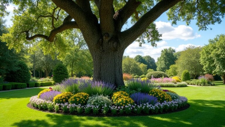21 Creative Flower Landscaping Around Trees for Added Beauty