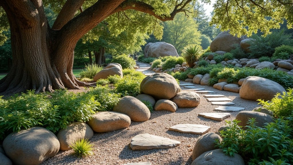 17 Creative Rock Landscaping Around Trees to Add Texture
