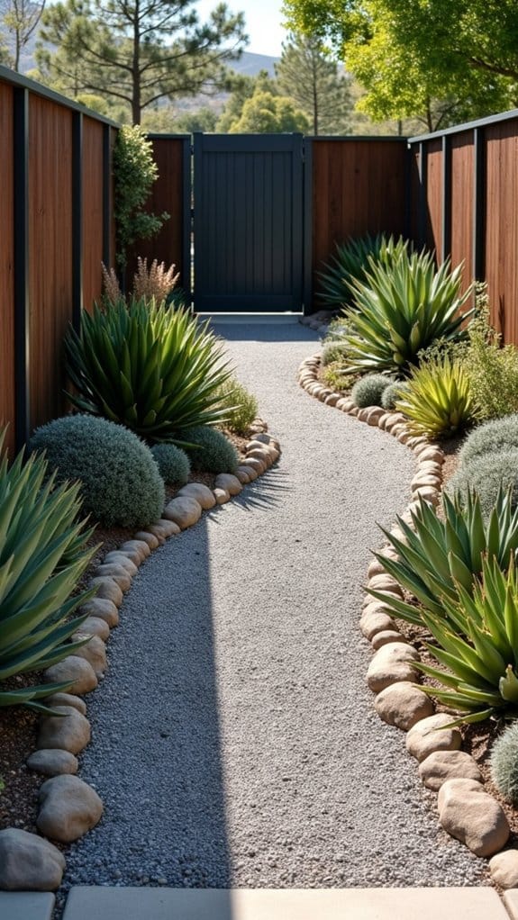 21 Stylish Rock Landscaping Along Fence Ideas to Define Boundaries
