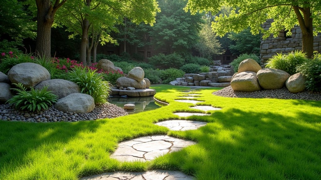 25 Fresh Grass and Rock Landscaping Ideas That Mix Green and Stone