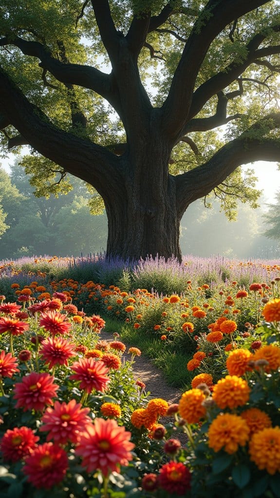 21 Creative Flower Landscaping Around Trees for Added Beauty