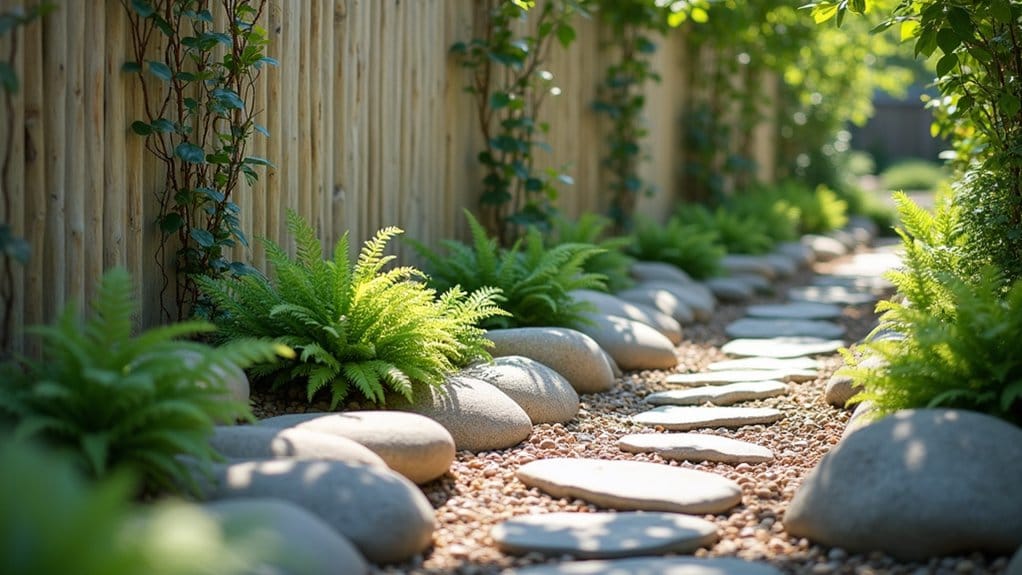 21 Stylish Rock Landscaping Along Fence Ideas to Define Boundaries