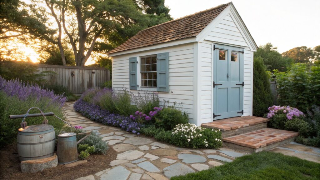 20 Functional Landscaping Around a Shed With Flower Beds for a Balanced ...